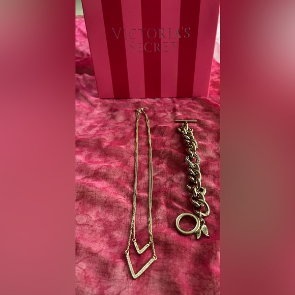 Victoria's Secret | Jewelry | Victorias Secret Gold Swarovski Crystal ...